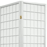 Oriental Furniture 3 Ft Tall Window Pane Shoji Screen, White, 3 panel ...