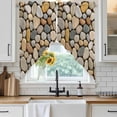 Brown Cobblestone Style Swag Curtain Valance for Window 2 Panels Modern ...