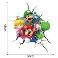 3D Cracked Wall Game Cartoon Super Bro Vinyl Wall Decal, Removable Peel ...