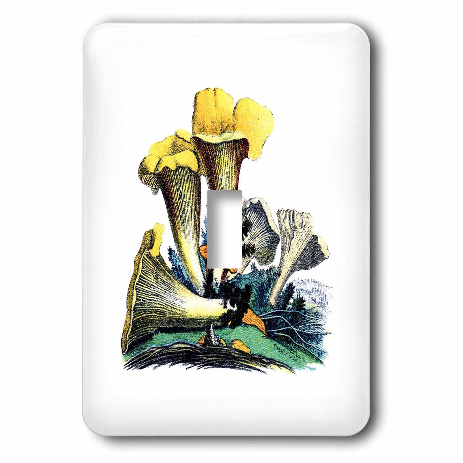 Vintage Image of Painted Yellow Mushrooms single toggle switch lsp ...