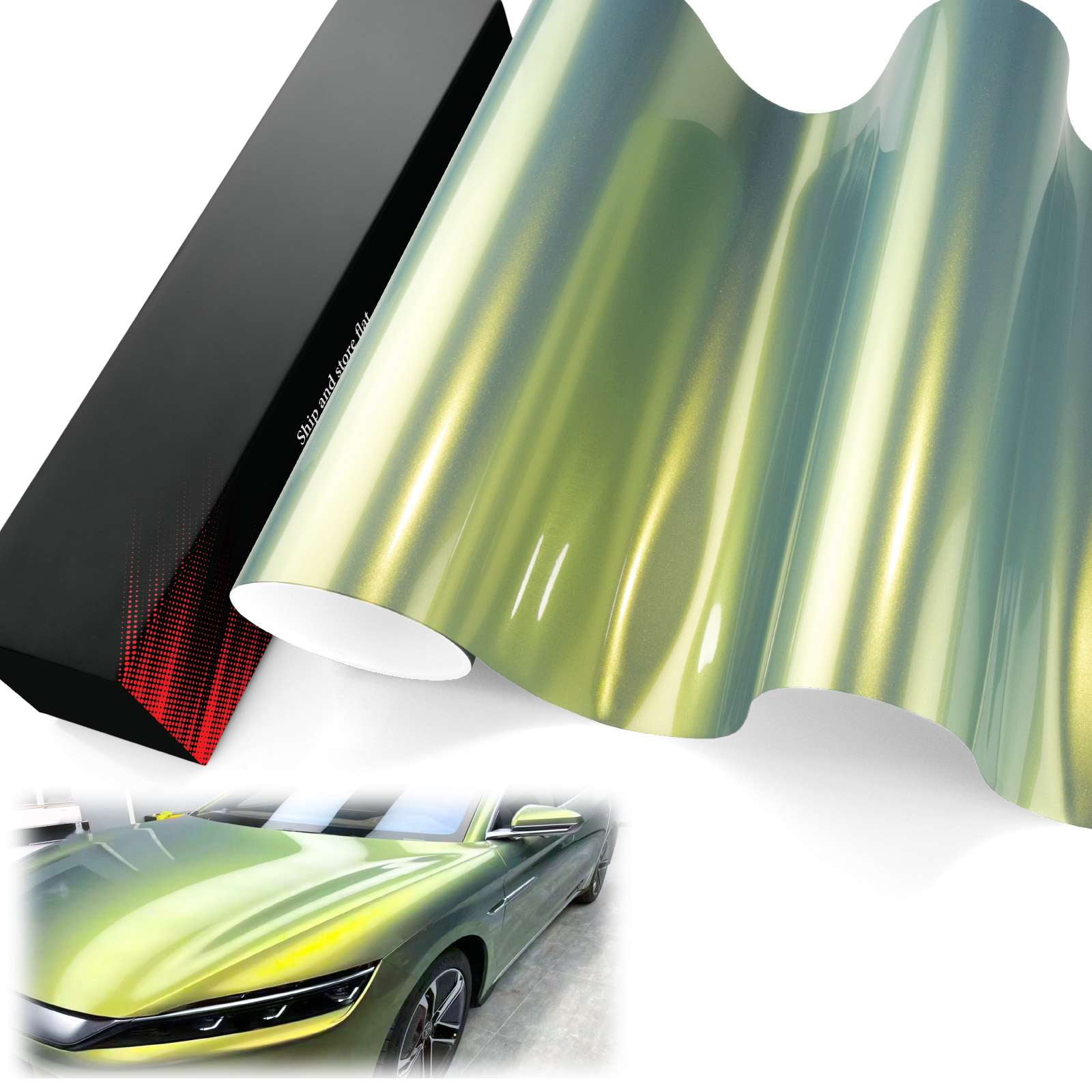 PET Liner Vinyl Super Gloss Metallic Urban Bamboo Automotive Wrap Car ...