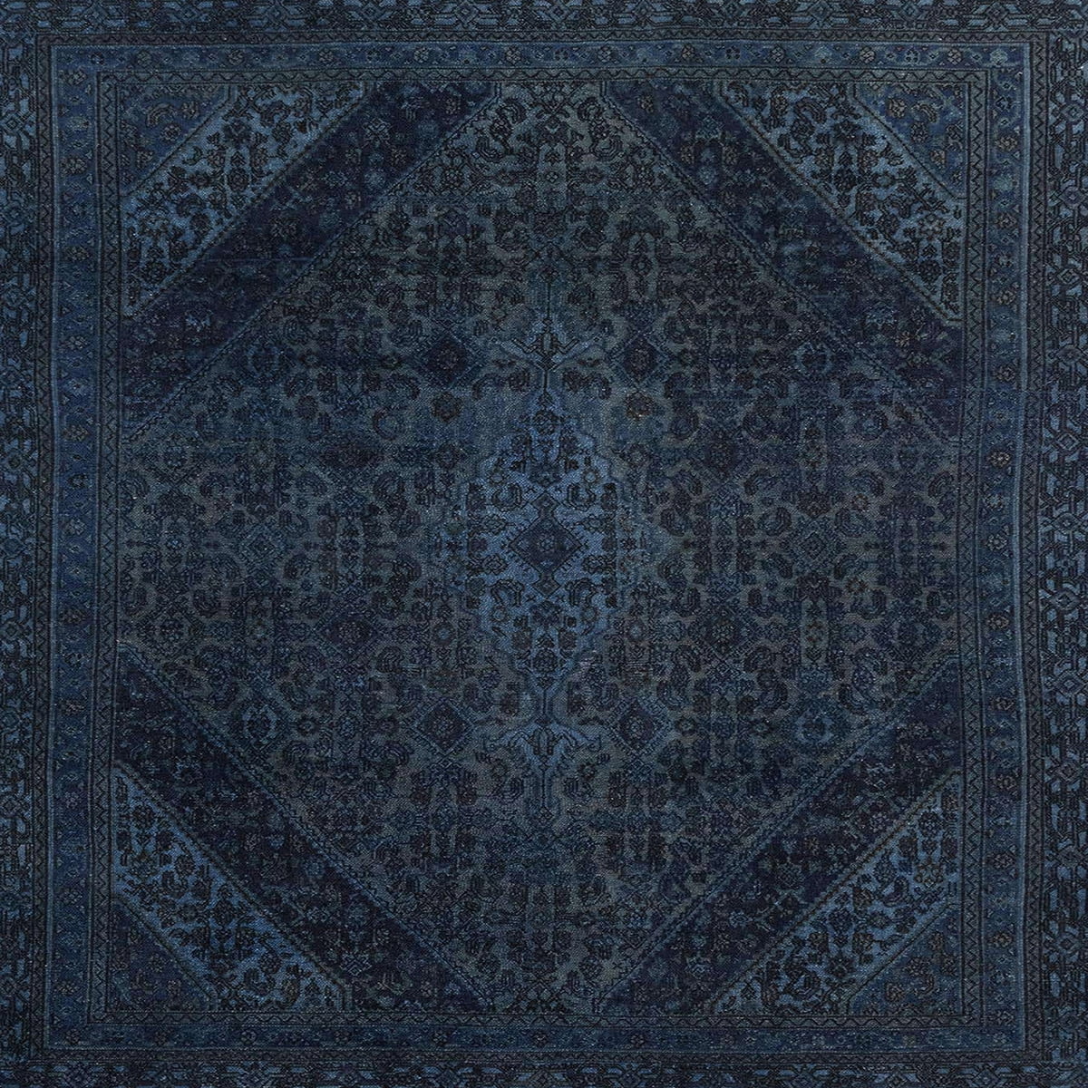 Ahgly Company Indoor Square Abstract Blue Abstract Area Rugs, 5' Square ...
