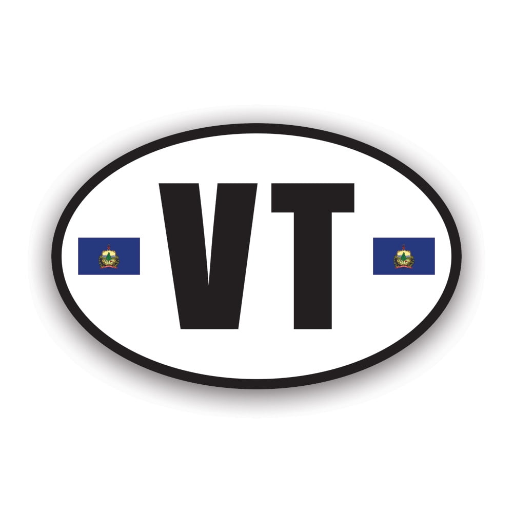 Vermont Flag Oval Sticker Decal - Self Adhesive Vinyl - Weatherproof ...
