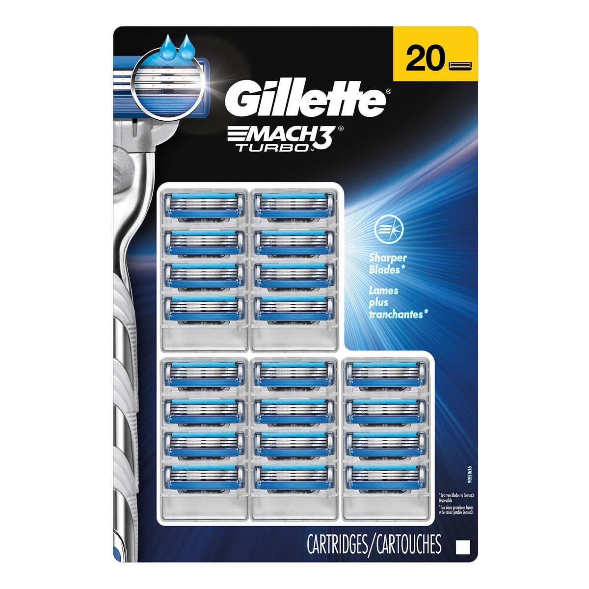Gillette Mach3 Turbo Men's Razor Blade Refills, 20 Count, Mens Razors ...