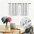 Cat Line Art White Pattern Blackout Curtains,Triple Weaved Fabric ...