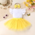 Younger Tree 1st Birthday Girl Outfit Baby Bee Short Sleeve Romper Top ...