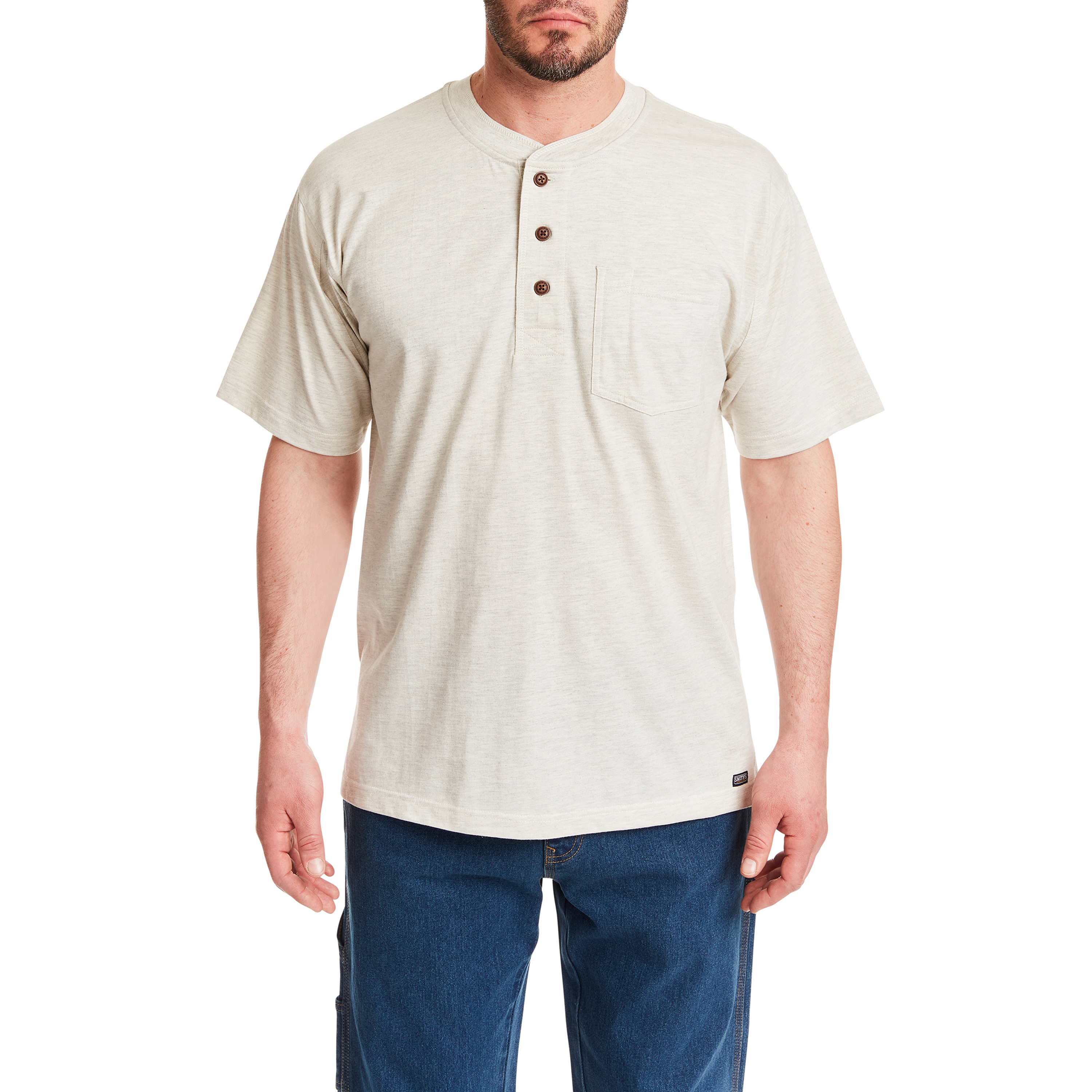 Extended Tail Gusset Henley with Pocket - Walmart.com