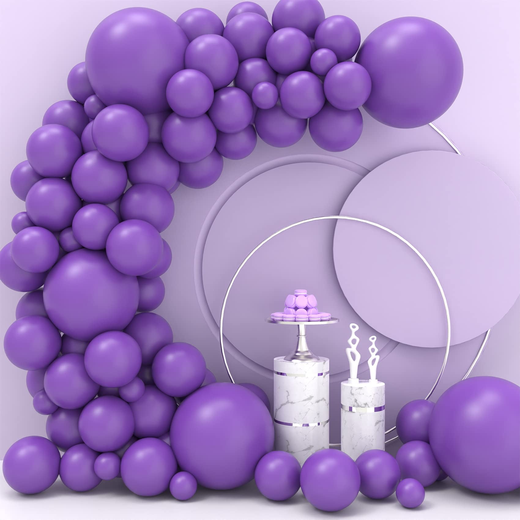JOYYPOP Purple Balloons 110 Pcs Purple Balloon Garland Kit 5 inch+10 ... JOYYPOP Purple Balloons 110 Pcs Purple Balloon Garland Kit 5 inch+10 ...