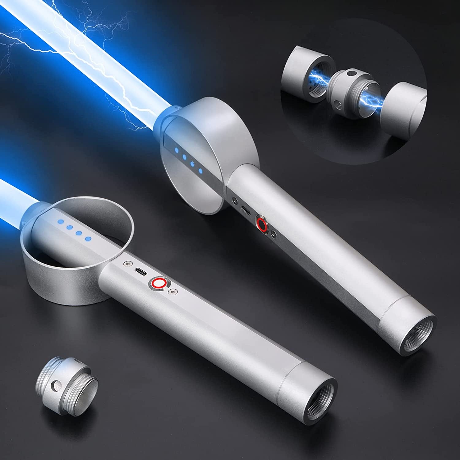 JvmuSaber RGB Lightsaber 2-in-1 Rechargeable Dueling 15 Colors & 5 ...