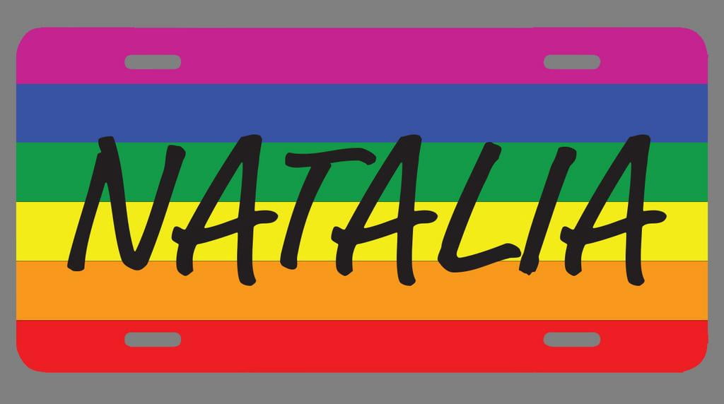 Natalia Name Pride Flag Style License Plate Tag Vanity Novelty Metal ...