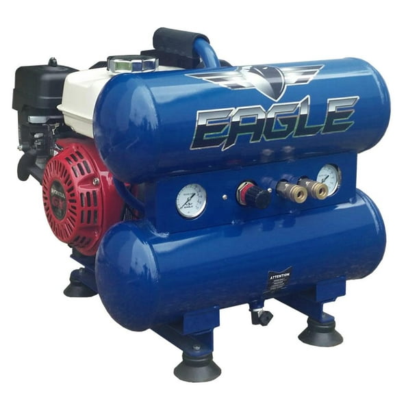 Eagle Compressor Portable Gas Twin Tanks Air Compressor 4 Gallon ...