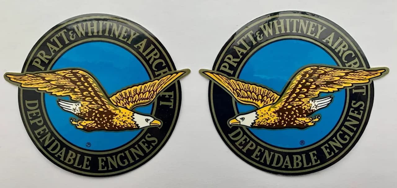 Pair of Pratt & Whitney Aircraft Engine Decals - Eagle Facing Right ...