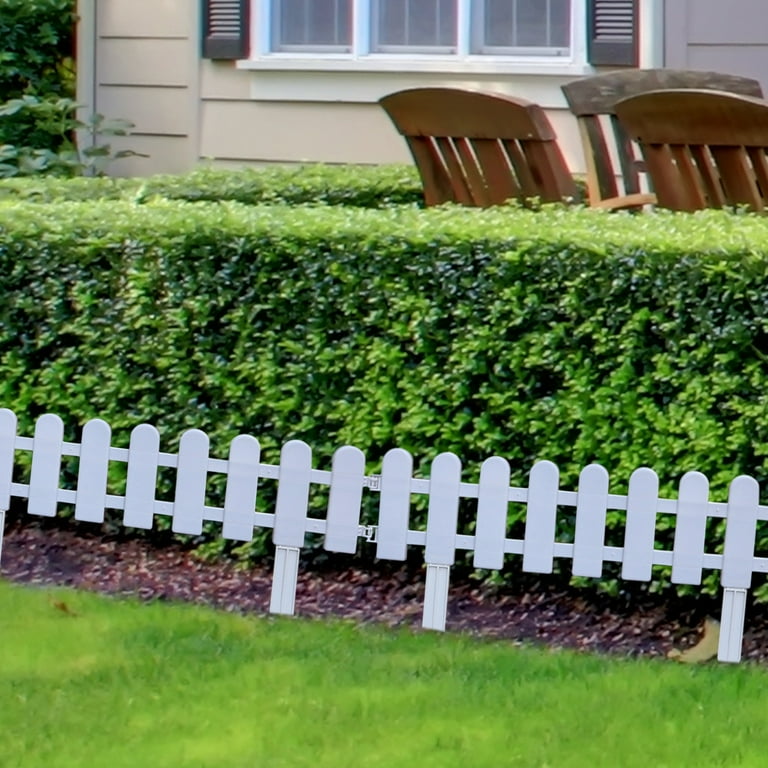 Aerial View White Picket Fence Around Yard Panorama Curving White