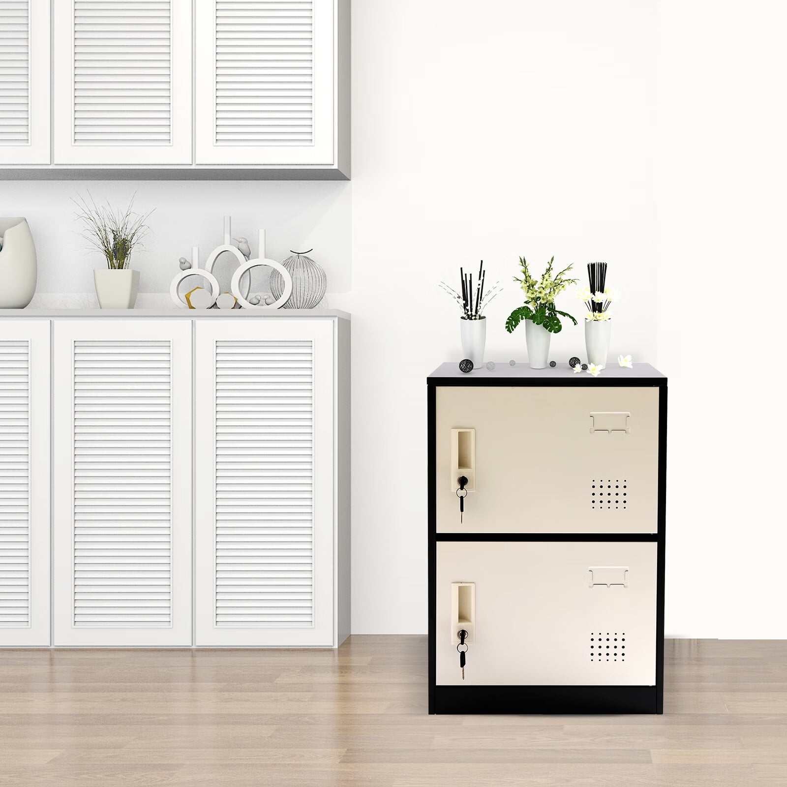 Loyalheartdy 2 Door Metal Storage Cabinet Free-Standing Vertical Office ...