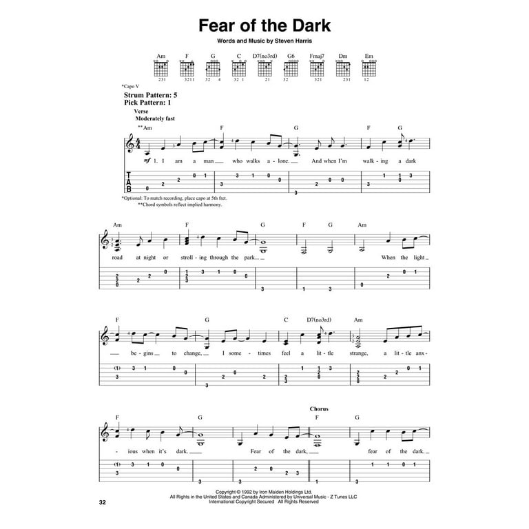 Spooky Guitar Chords