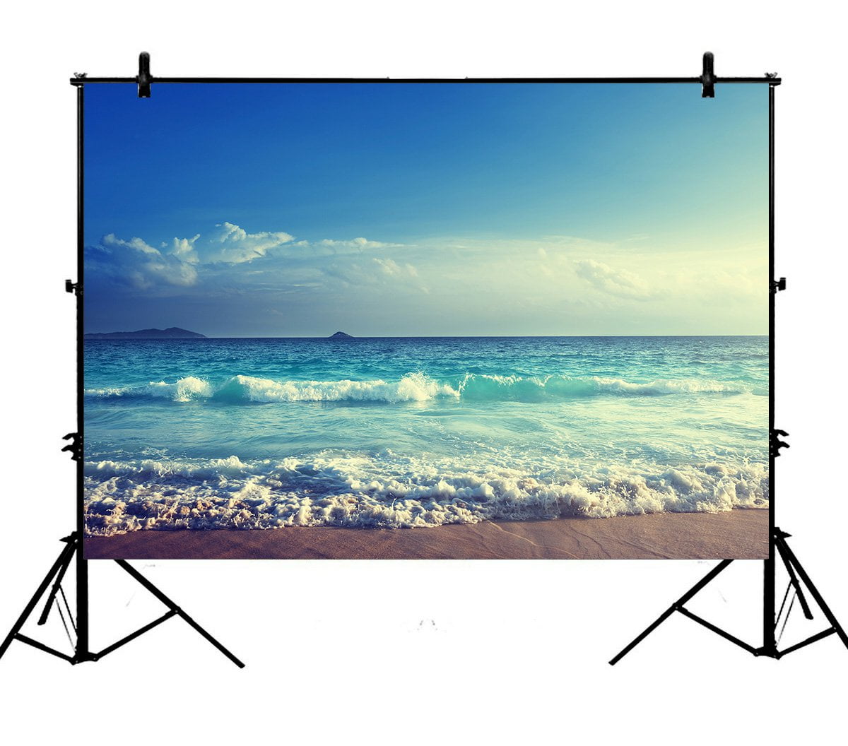 PHFZK 7x5ft Ocean Wave Backdrops, Seychelles Beach in Sunset Time, Navy ...