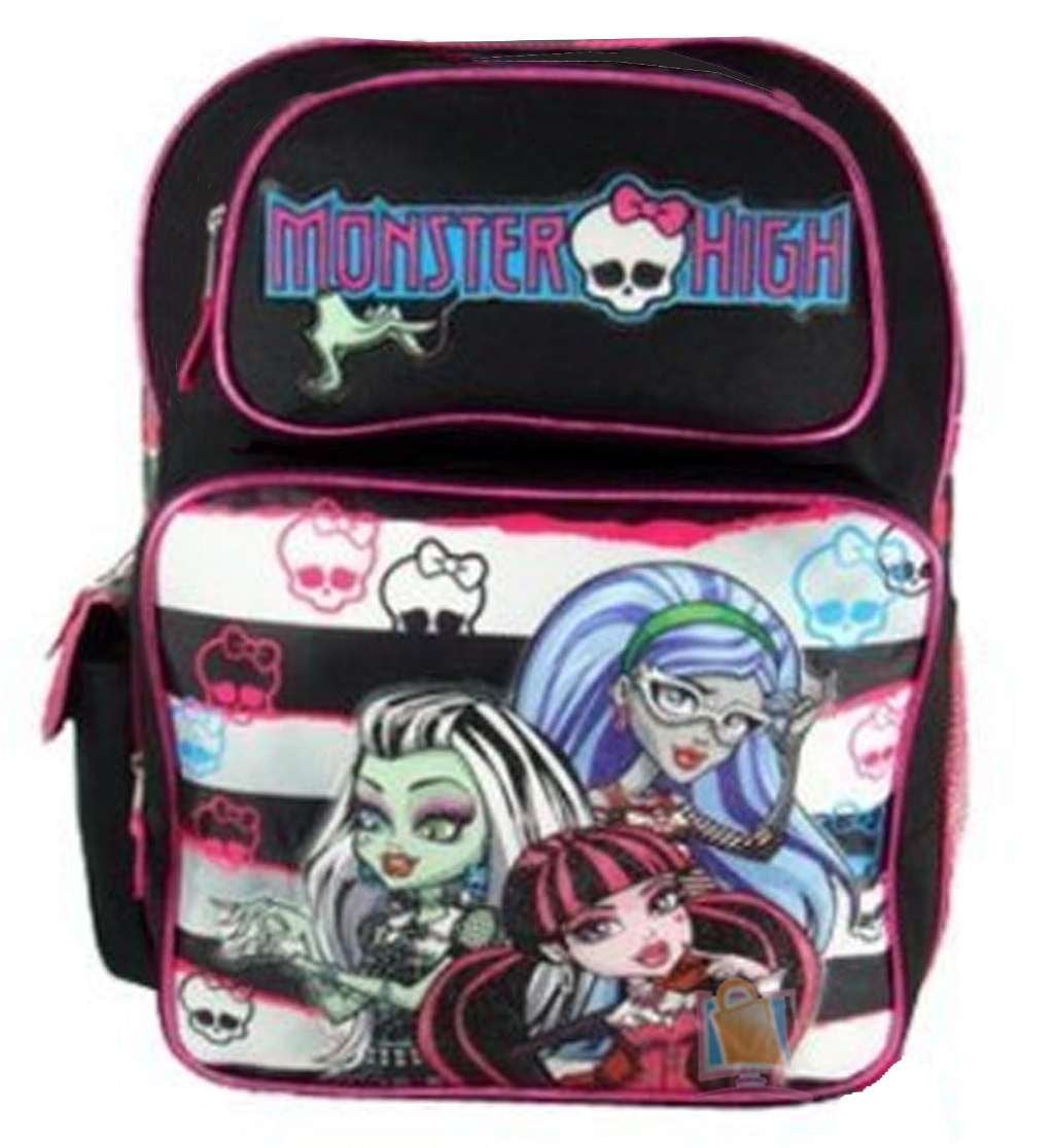 Backpack - Monster High - Black and White Stripe New 065236 - Walmart.com
