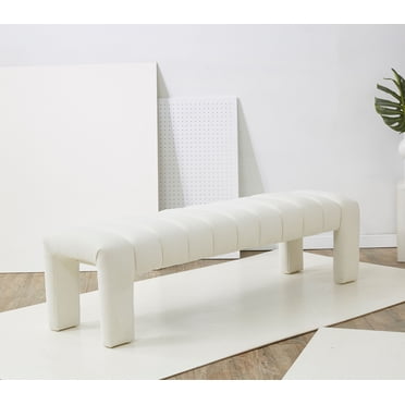 SAFAVIEH Couture Bellisima Solid Tufted Boucle Modern Bench, Tan ...