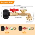 Upgraded Propane Refill Adapter 20lb to 1lb, 90° Elbow, ON/OFF Valve ...