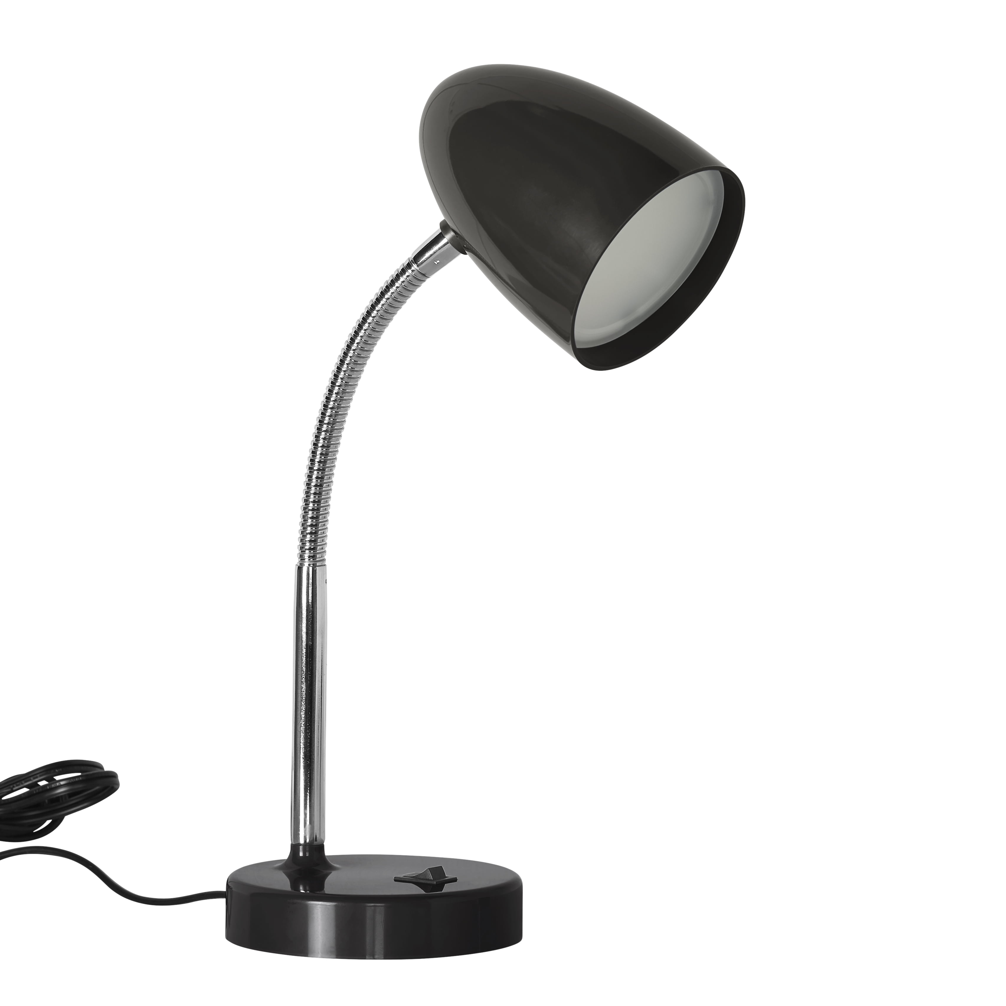 Mainstays LED Desk Lamp Flexible Metal Gooseneck Black Walmart 