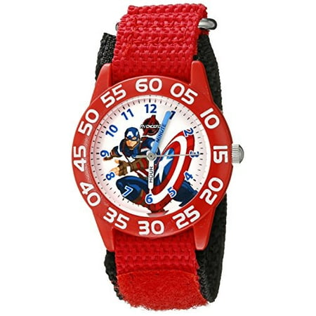 Accutime Kids Marvel Captain America Red Analog Quartz Superhero Time ...