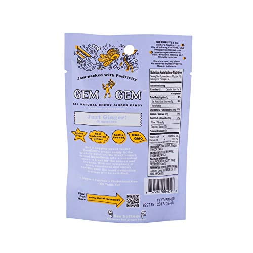 Gem Gem Ginger Candy Chewy Ginger Chews (Original, 6.5oz, Pack of 1 ...