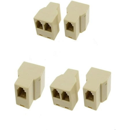 GFORTUN 5pcs RJ11 1 Female to 2 Female Plug Telephone Lines Cable ...