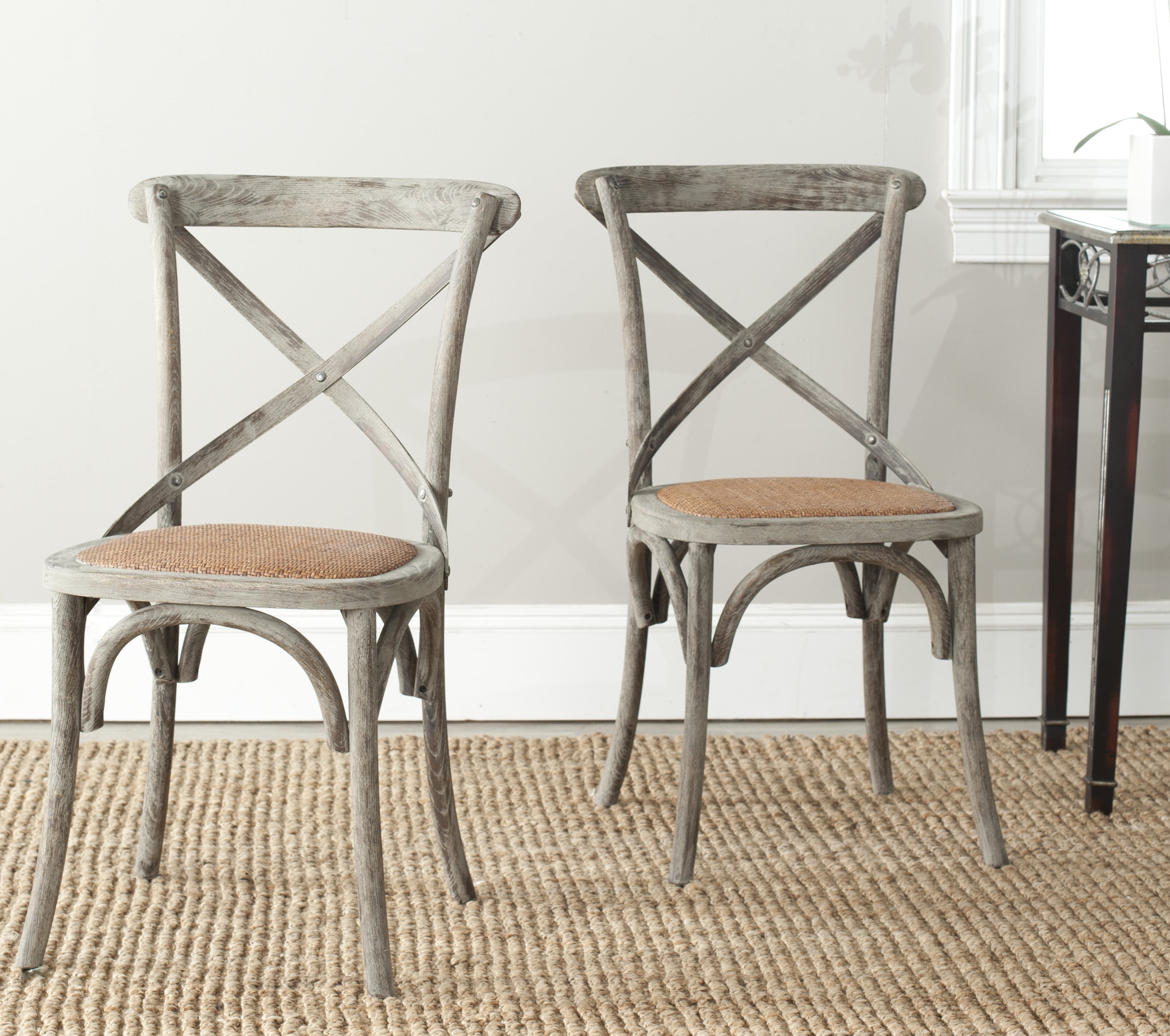 Safavieh Franklin X-Back Bistro Rustic Chairs, Set of 2 - Walmart.com