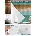 No Hook Shower Curtain with Snap in Liner,Farm Duck Green Wood Board ...