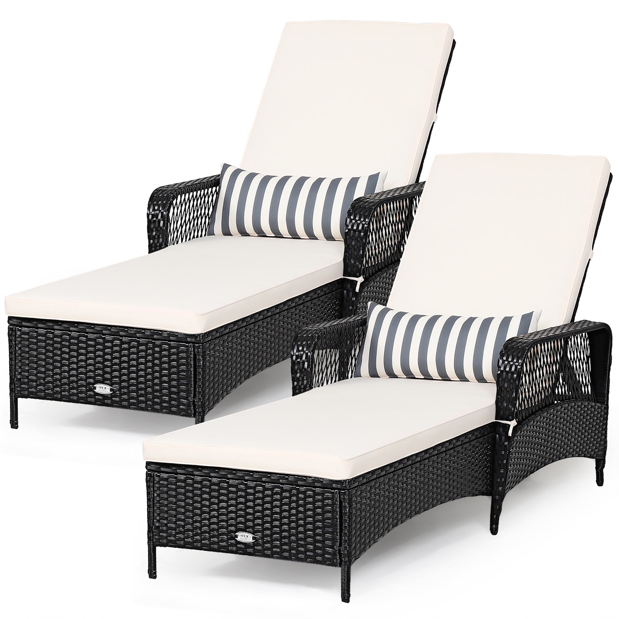 Click here for Costway 2pcs Pe Rattan Chaise Lounge Chair Recline... prices