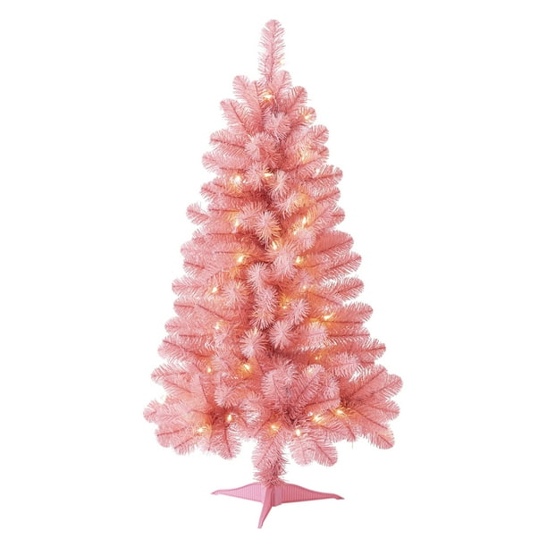 Holiday Time Cadman 4' Pre-Lit Regular Full Spruce Christmas Tree ...