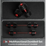 BalanceFrom 60LB 2-in-1 Portable Changeable Dumbbell, Barbell Set with ...