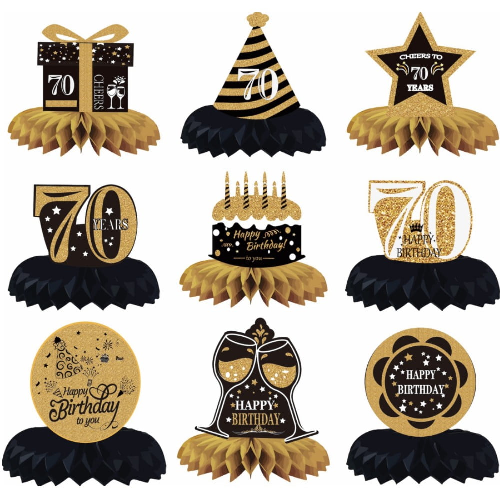 KYAIGUO Elderly Black And Gold Birthday Decorations Nest Shaped Table kyaiguo-elderly-black-and-gold-birthday-decorations-nest-shaped-table