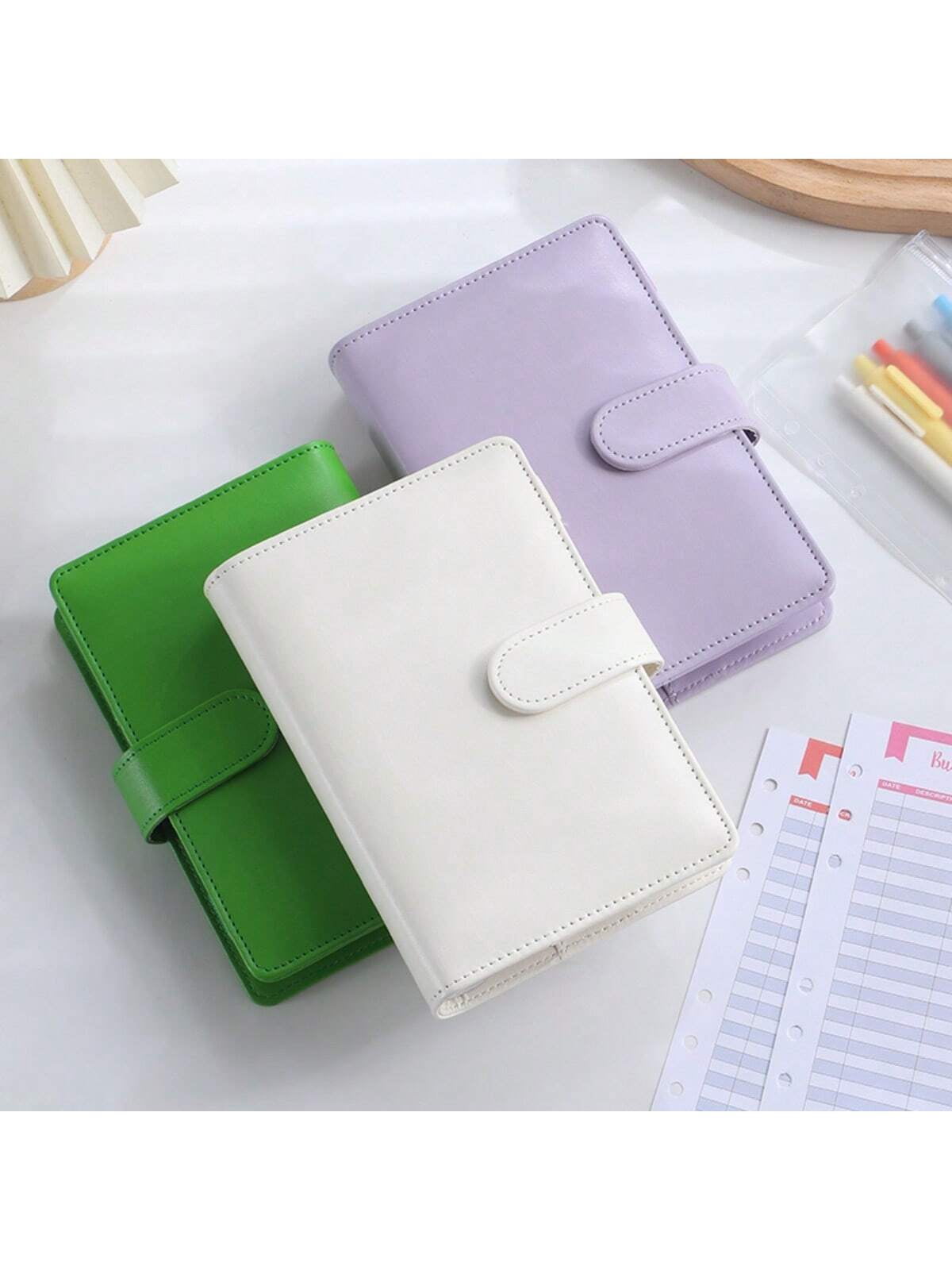 A5/A6 PU Leather Binder Budget 6 Ring Notebook with Stylish Design ...