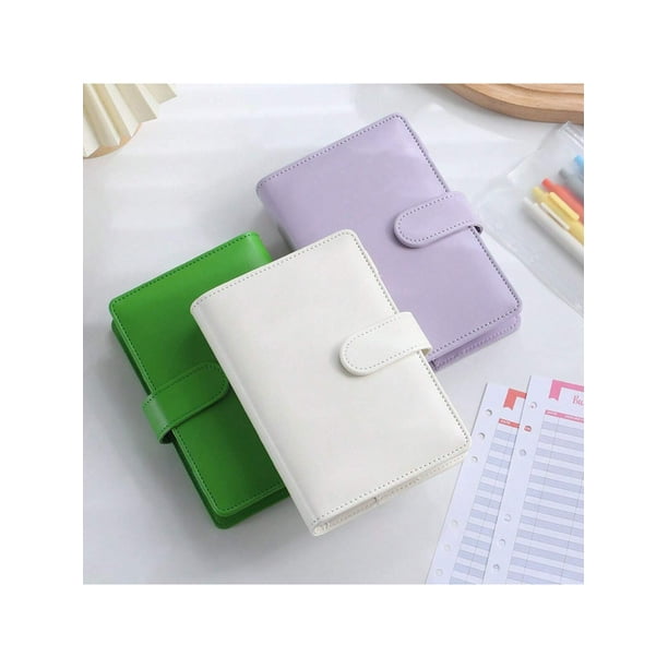 A5/A6 PU Leather Binder Budget 6 Ring Notebook with Stylish Design ...
