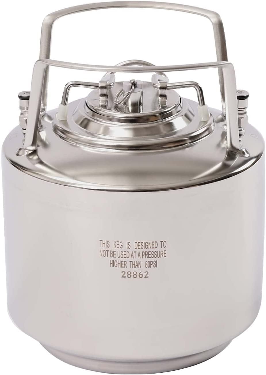 Miumaeov Stainless Steel 1.6 Gallon Mini Ball Lock Keg System For Small ...