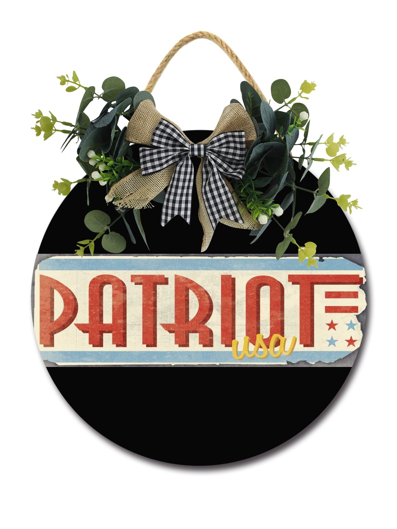 Patriot Front Door Sign Funny Wreaths Hanging Wooden Plaque Decoration ...