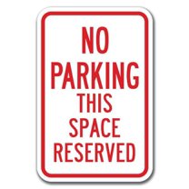 No Parking Sign, High-Visibility Bilingual Floor Sign, Double-Sided ...