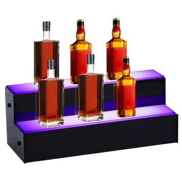 WOVTE Wooden Bourbon Whiskey Barrel Shelf, Hand Crafted Wall Mounted ...