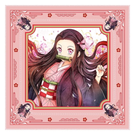 Anime Demon Slayer Nezuko Kamado Tanjirou Zenitsu Large Square Scarf S ...