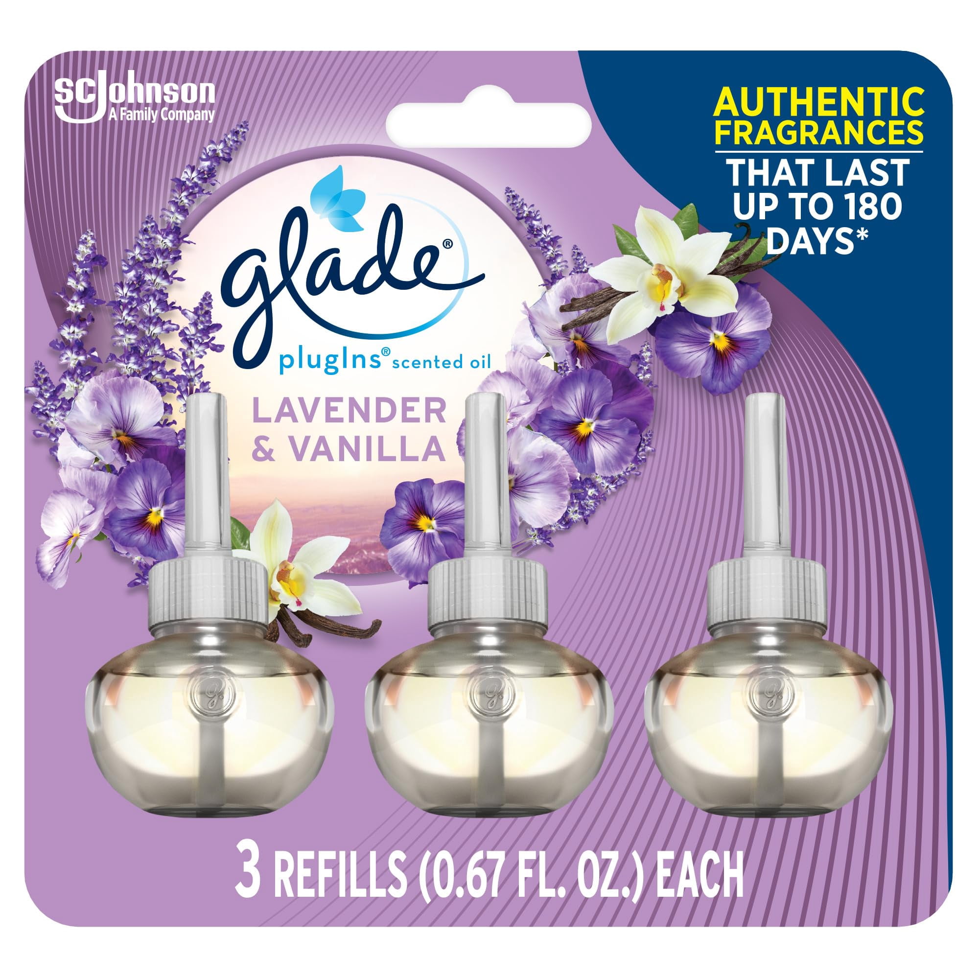 Recambios Glade Plugins para ambientador, lavanda y vainilla, 60 ml x 3 ...