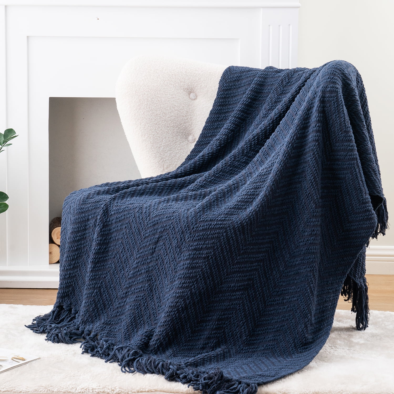 Click here for Battilo Home Battilo Navy Blue Throw Blanket For C... prices
