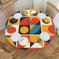 Colorful Geometry Round Fitted Tablecloths Table Covers Wipeable ...