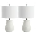 Safavieh Dayton 21 in. H Modern Table Lamp for Living Room, White, Set ...