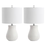 Safavieh Dayton 21 in. H Modern Table Lamp for Living Room, White, Set ...
