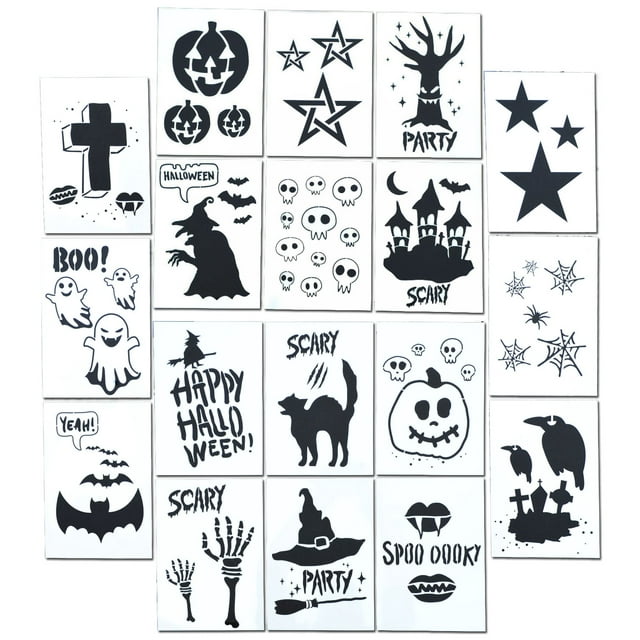 Halloween Ghost Airbrush Spray Paint Craft DIY Painting Stencil Kit (18 ...