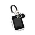 4.3x2.8In Black Double Slot ID Card Holder With Elastic Coil Strap PU ...