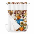 Autumn No Hook Shower Curtain with Snap in Liner, Harvest Cartoon ...
