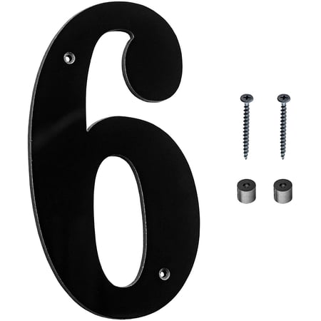 9.5" Inch Floating Vintage Ornate Serif Style Black House Numbers ...