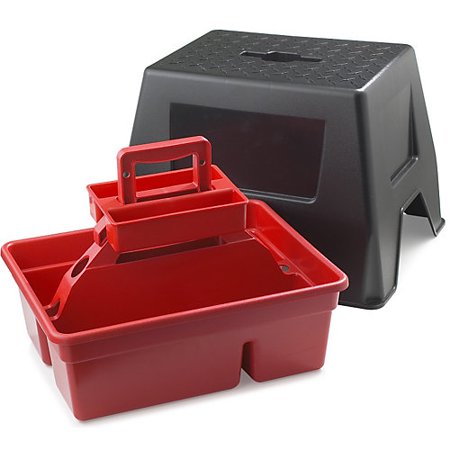 Duratote Step Stool with Grooming Box Red - Walmart.com